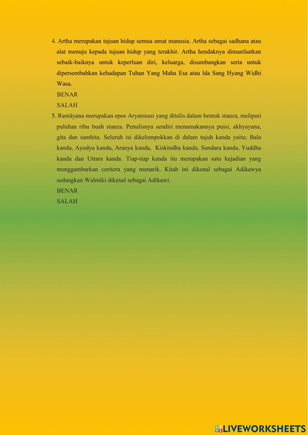 UH Bhakti Sejati | niluh ikayanti | Live Worksheets