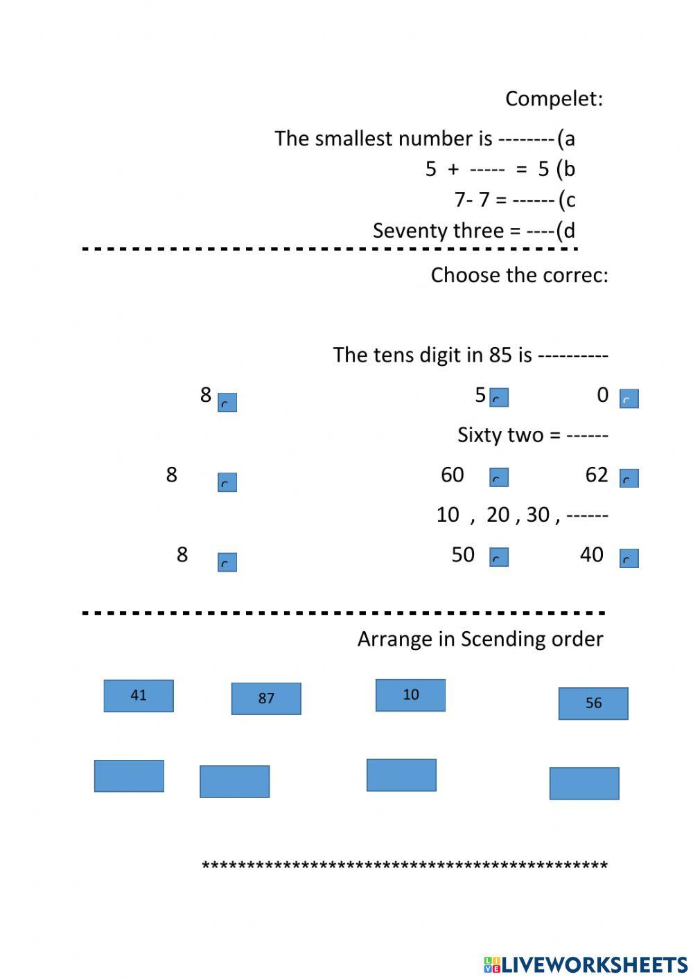 Class 1-B worksheet | Live Worksheets
