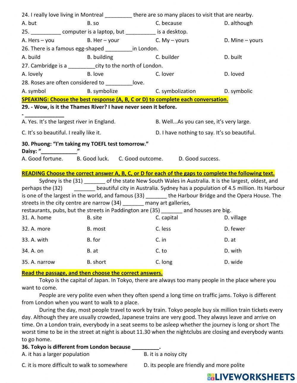 G6-unit9 tn 50c test1 worksheet | Live Worksheets