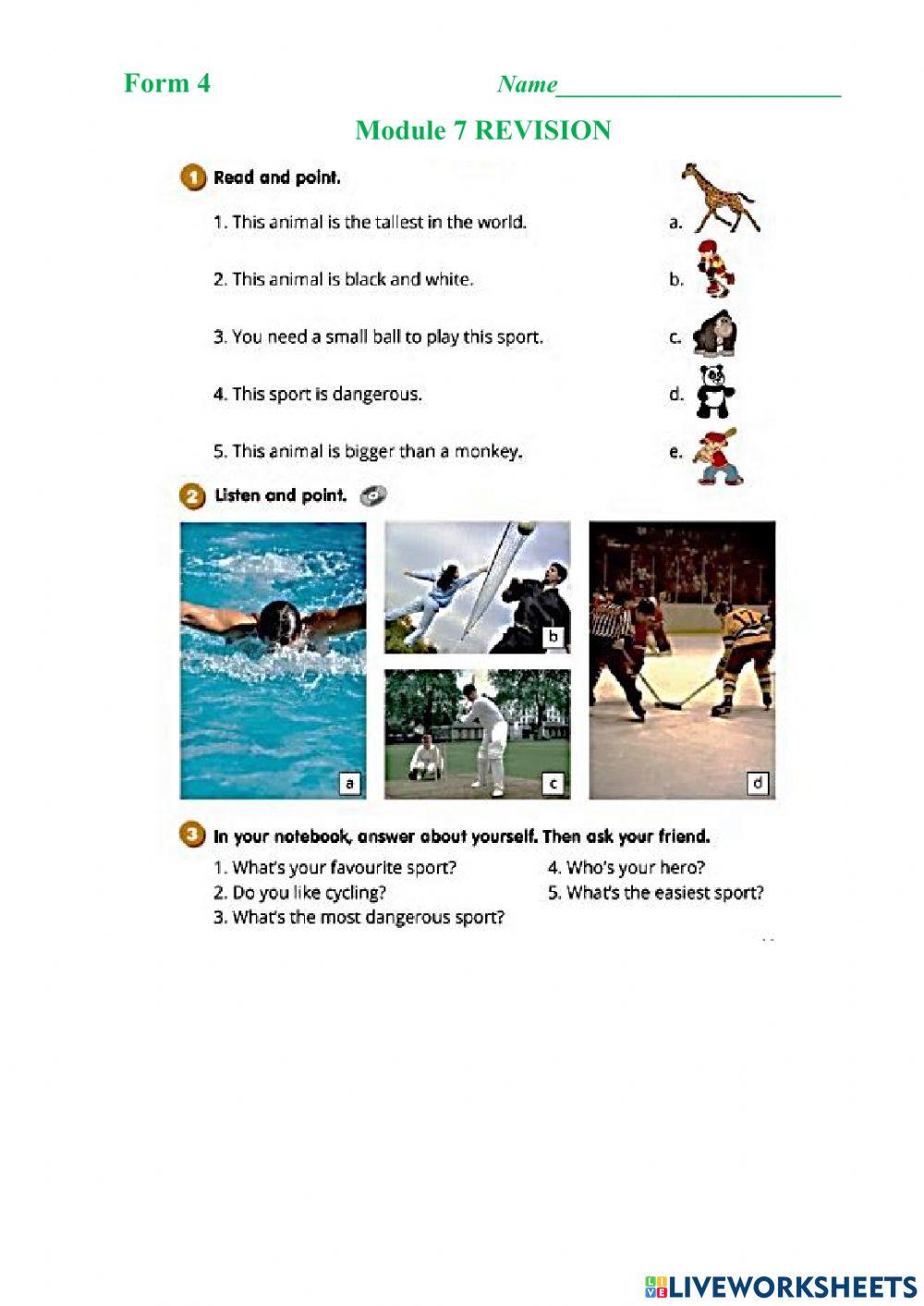 Smart junior 4 Module 6 Revision p.83 online exercise for | Live Worksheets