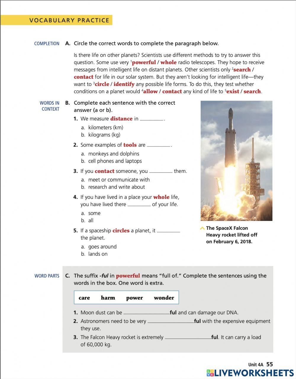 Reading 4A Vocabulary 2548824 | Mia98 | Live Worksheets
