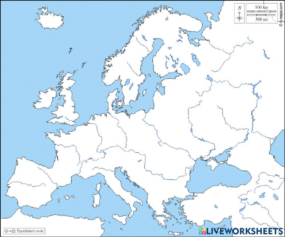 Mapas físicos España y Europa- Aarón worksheet | Live Worksheets