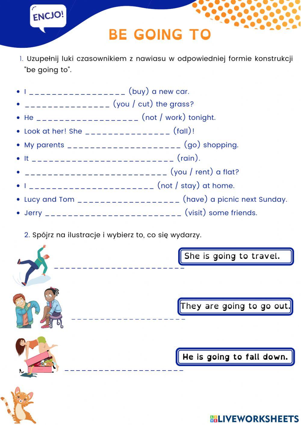 Be going to online exercise for a2 | Live Worksheets