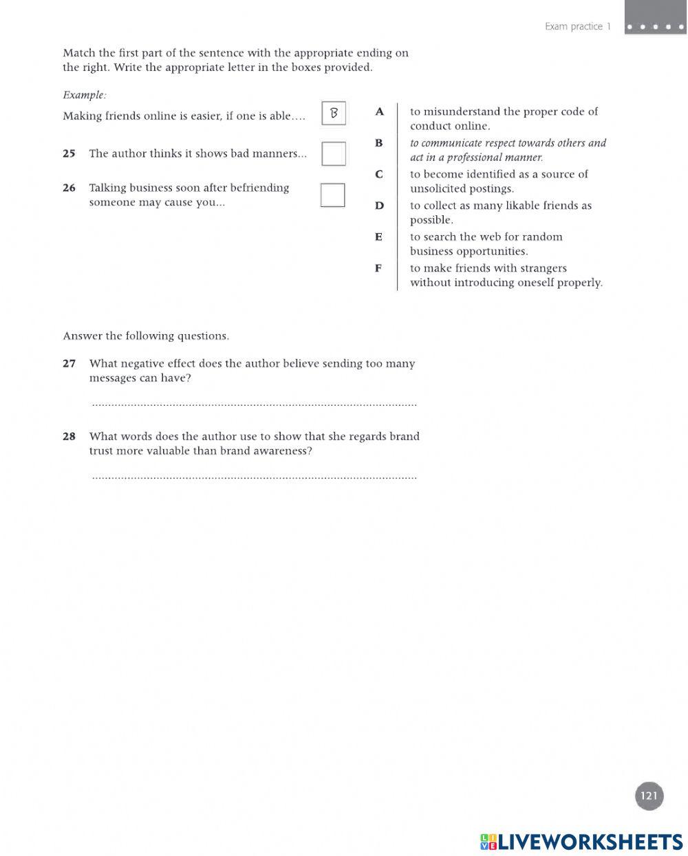 TEXT C. Proper etiquette of social networking online exercise for ...