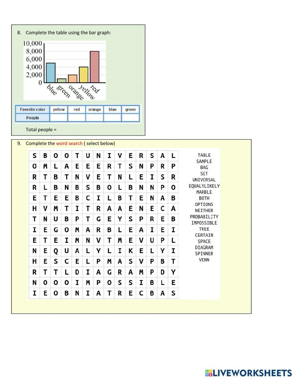 2302036 | Probability | Comaneb | LiveWorksheets