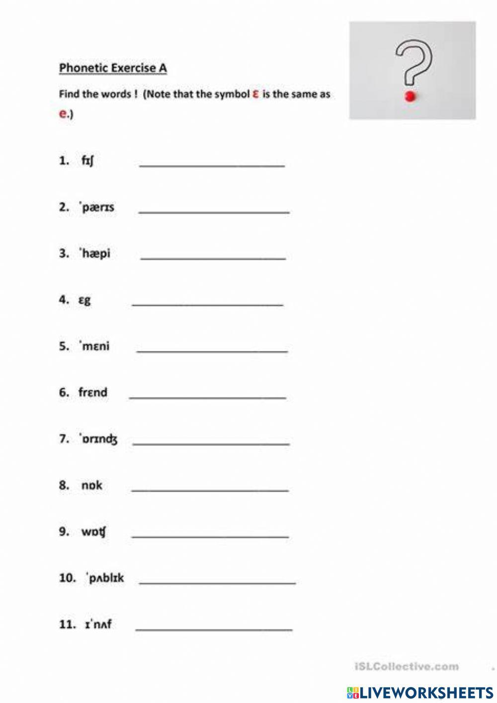 Phonetic transcription-2 online exercise for | Live Worksheets