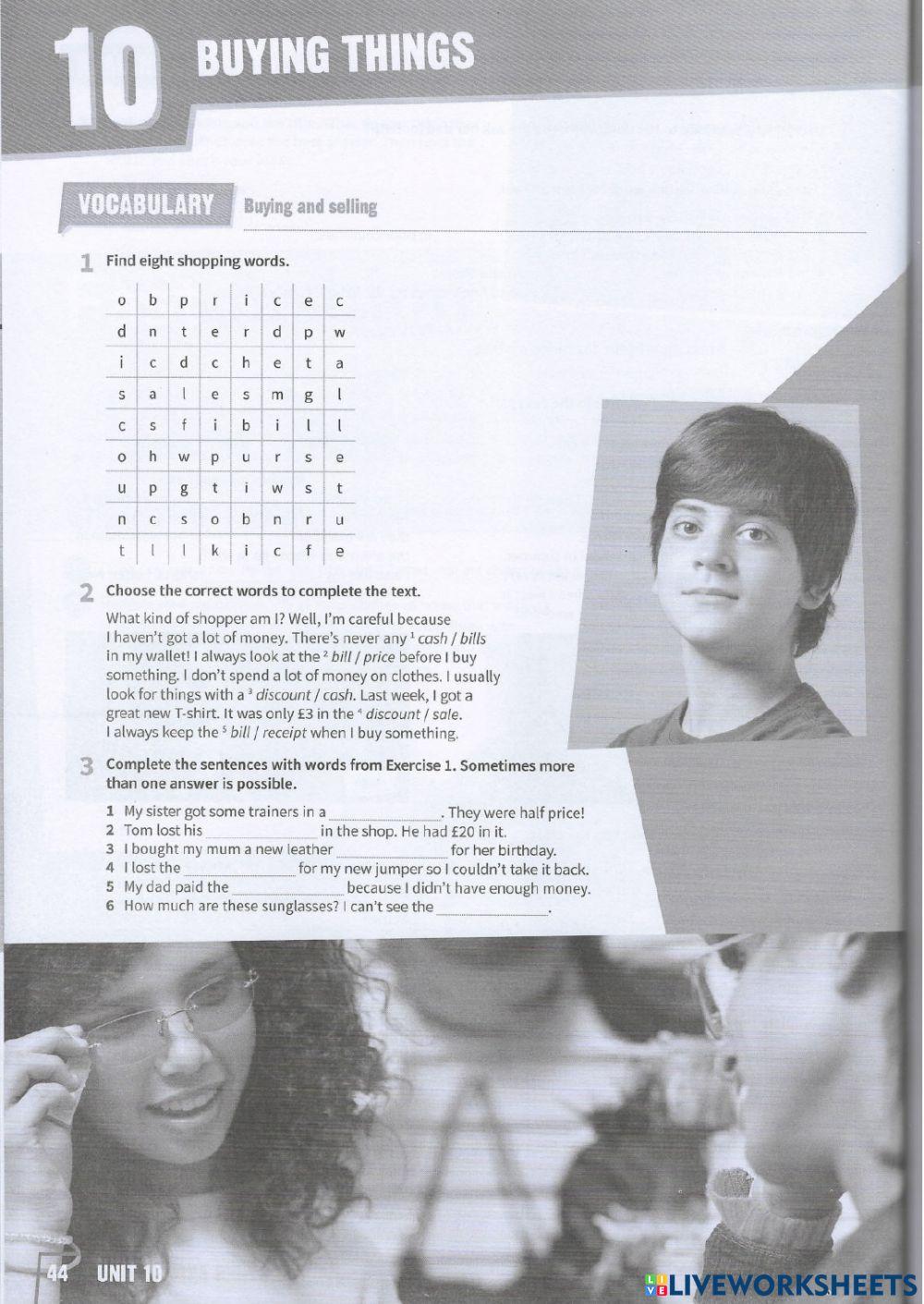 prepare2-wb-u10-buyingthings online exercise for | Live Worksheets