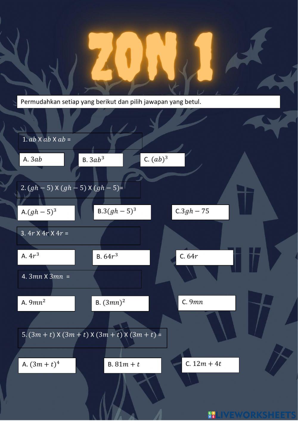 2303016 | Zon 1 | aina_safina_n | LiveWorksheets