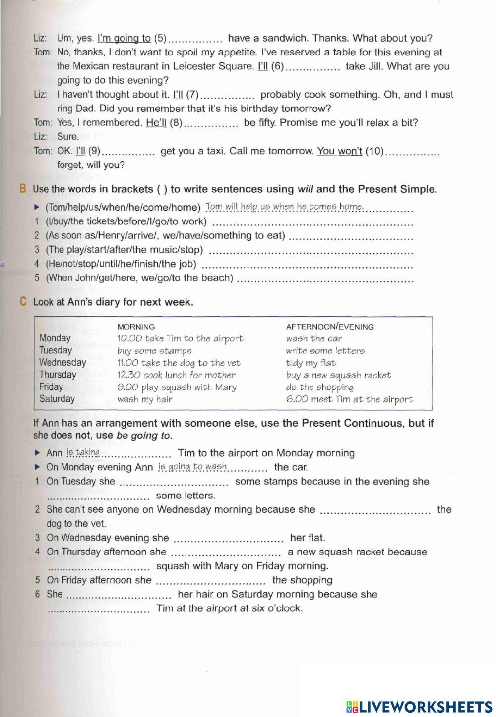 Basic Grammar-26 Future:All forms worksheet | Live Worksheets