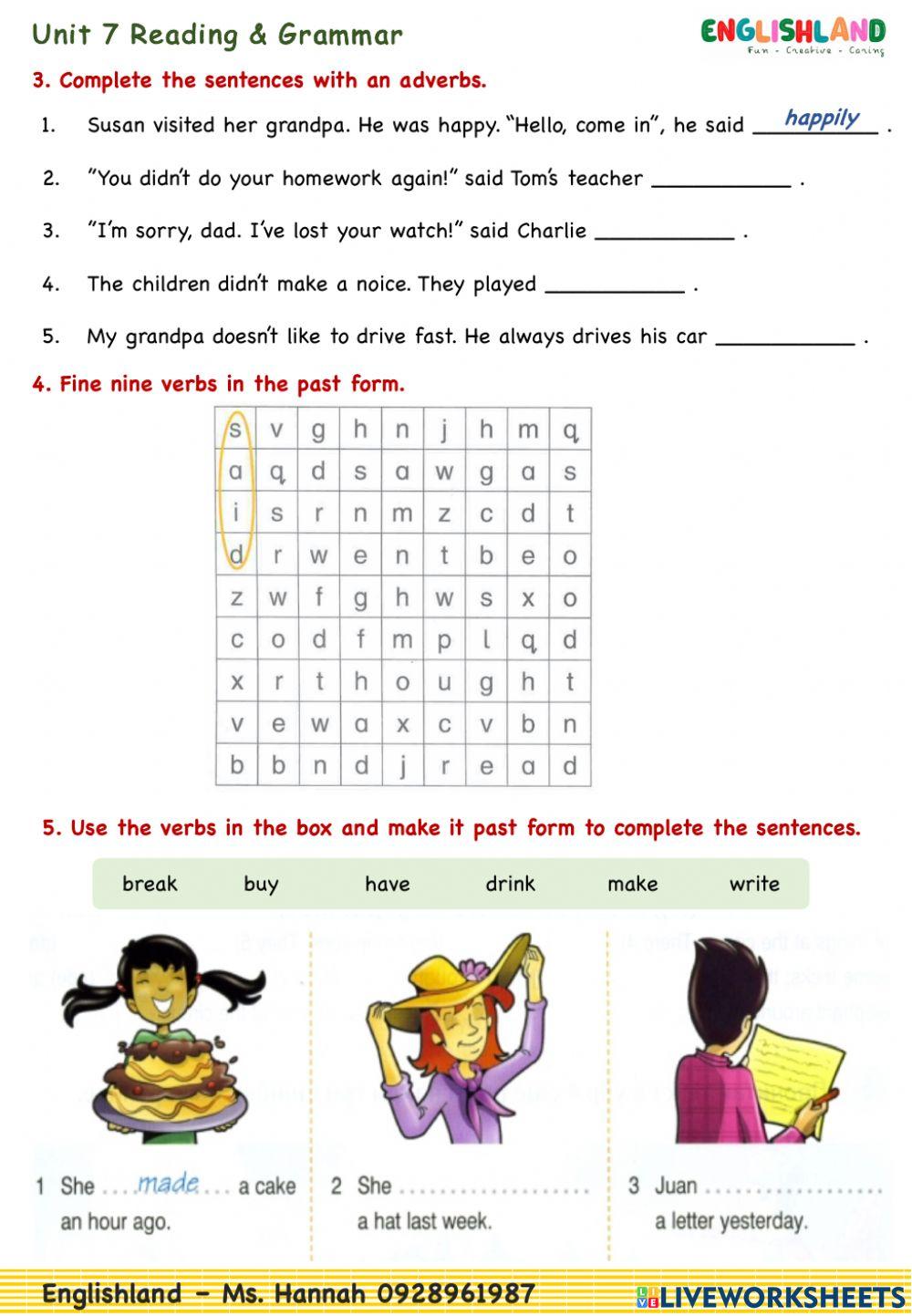 U7 Reading Grammar 2303713 | Hanna Nguyen | Live