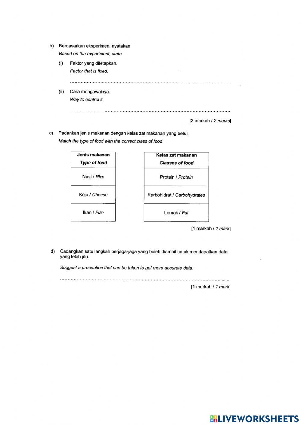 Latihan spm kerta2 kssm sns bhga worksheet | Live Worksheets