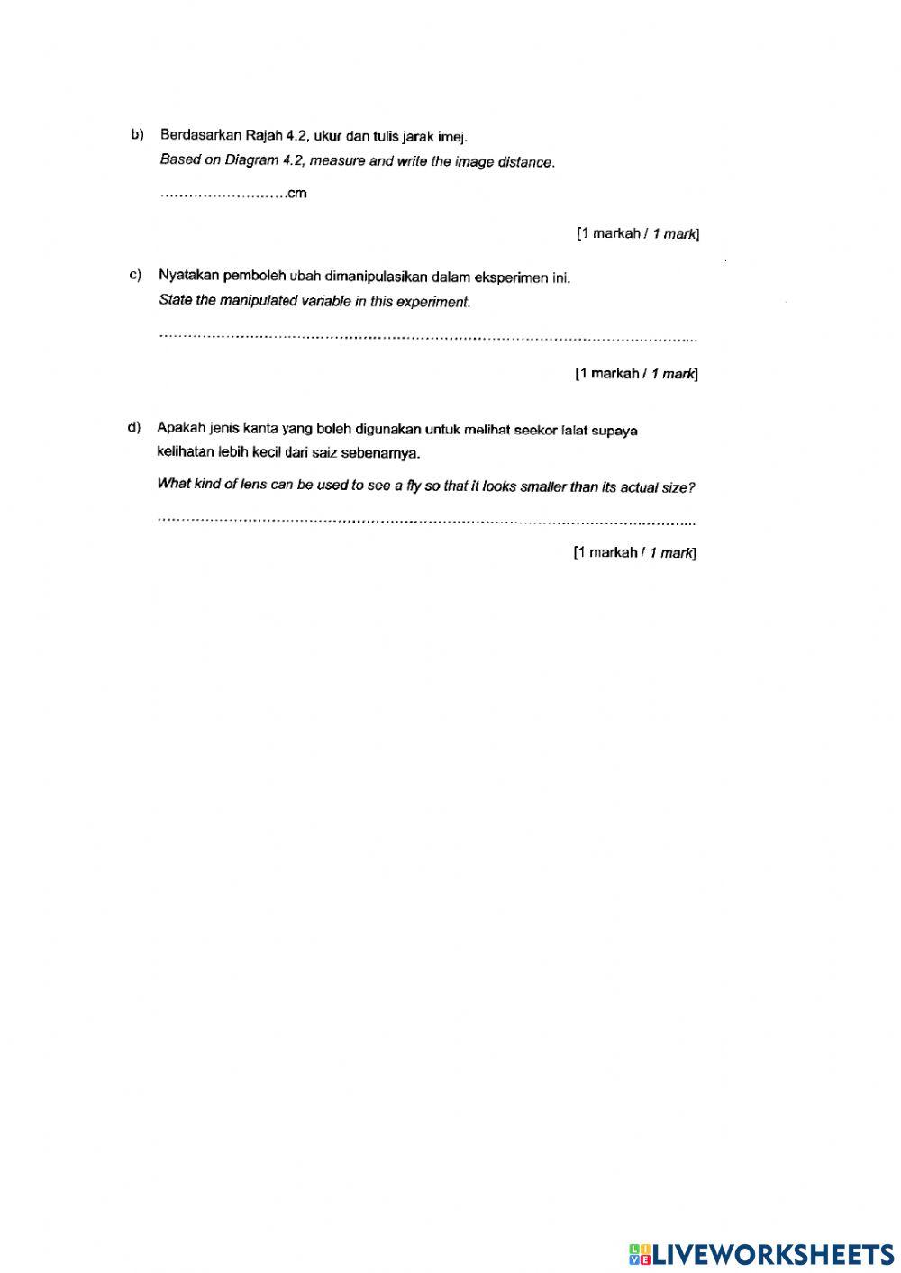 Latihan spm kerta2 kssm sns bhga worksheet | Live Worksheets