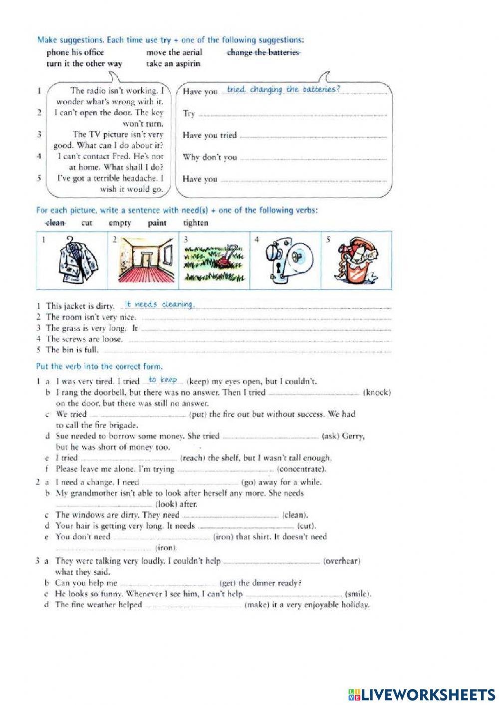 TRY HELP NEED worksheet | Live Worksheets