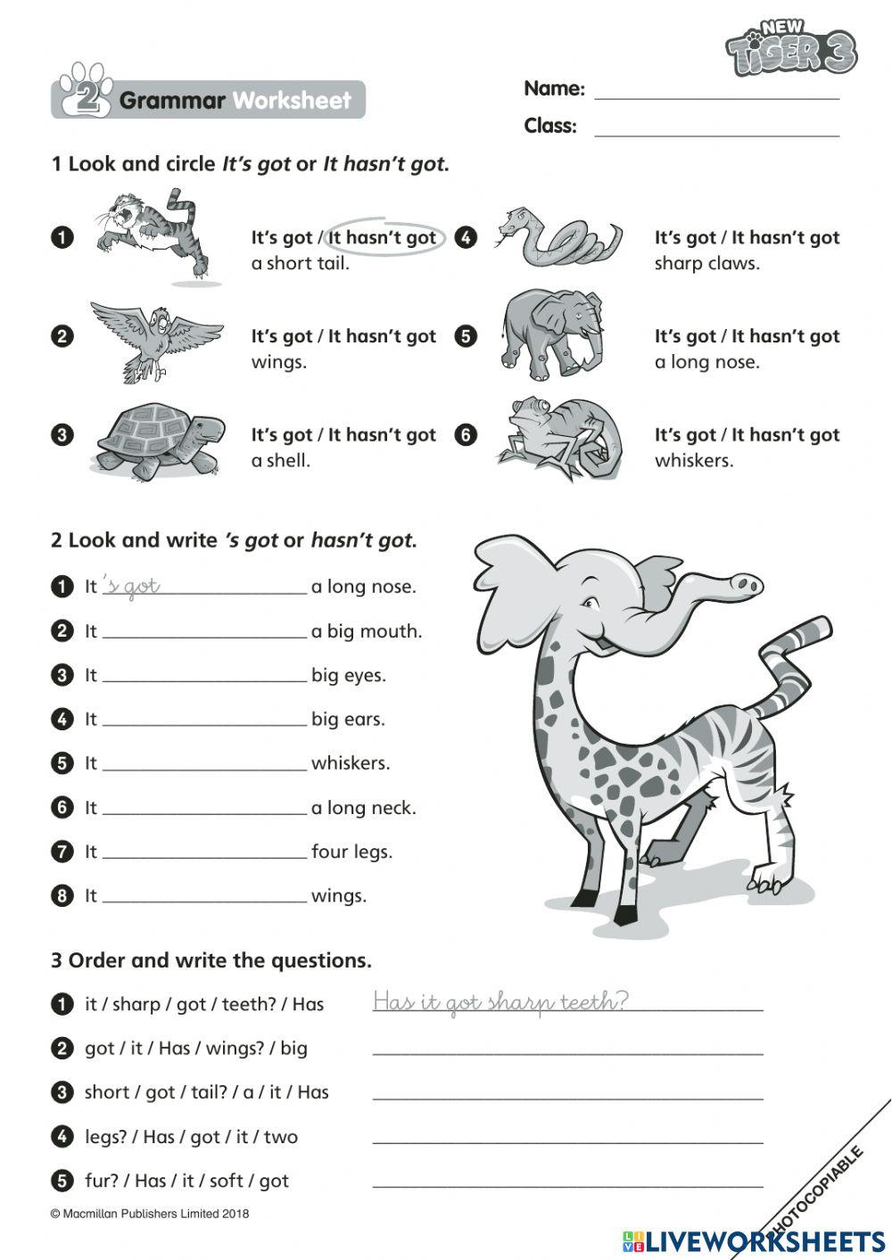 New tiger 3. un… | Free Interactive Worksheets | 2305178
