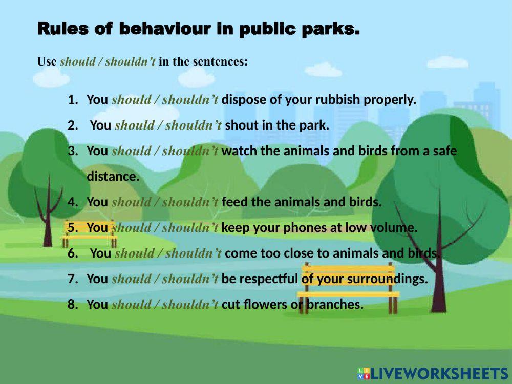 2305460 | Rules of behaviour in the park | marinacoceva