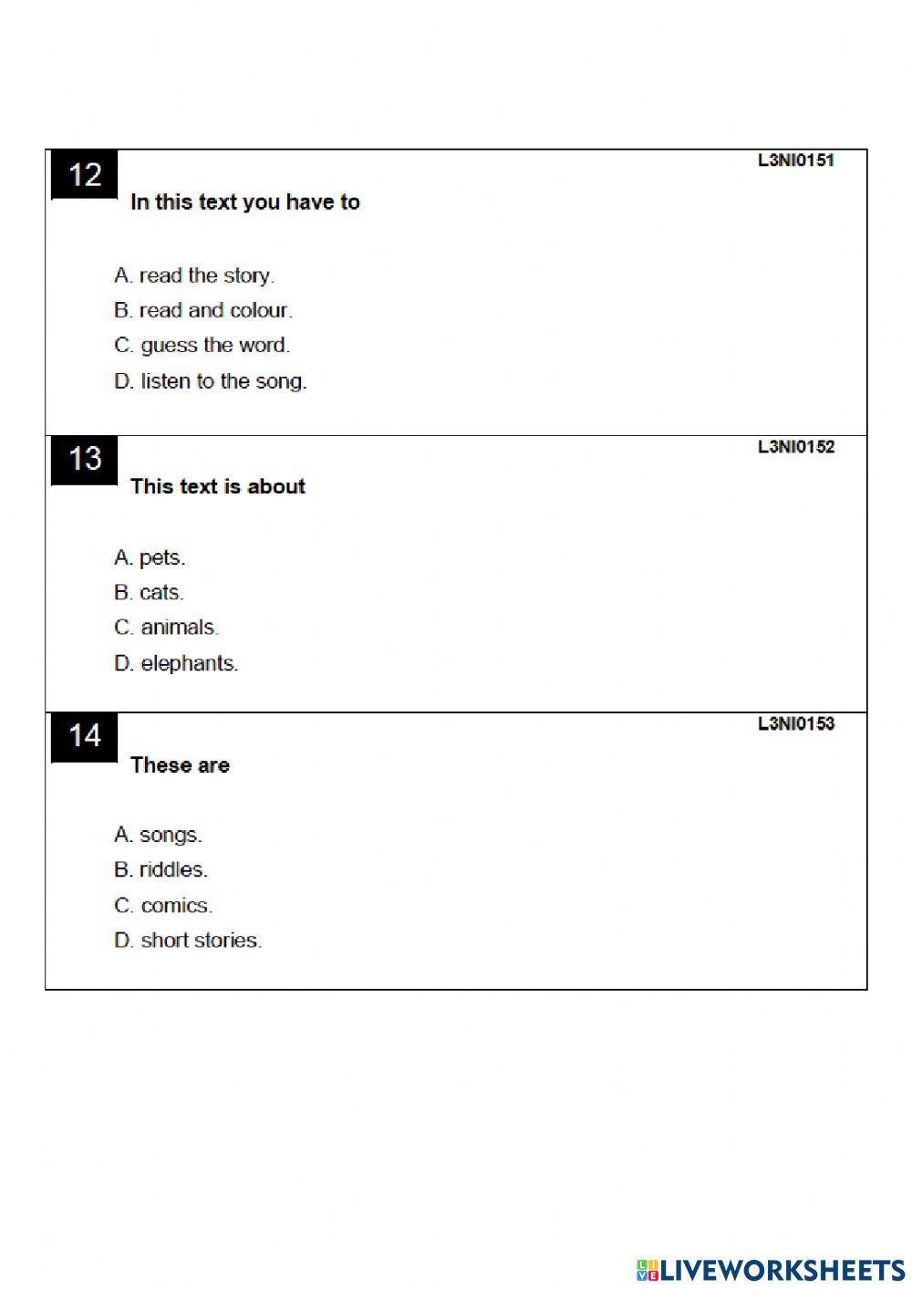 Reading. i am a... worksheet | Live Worksheets