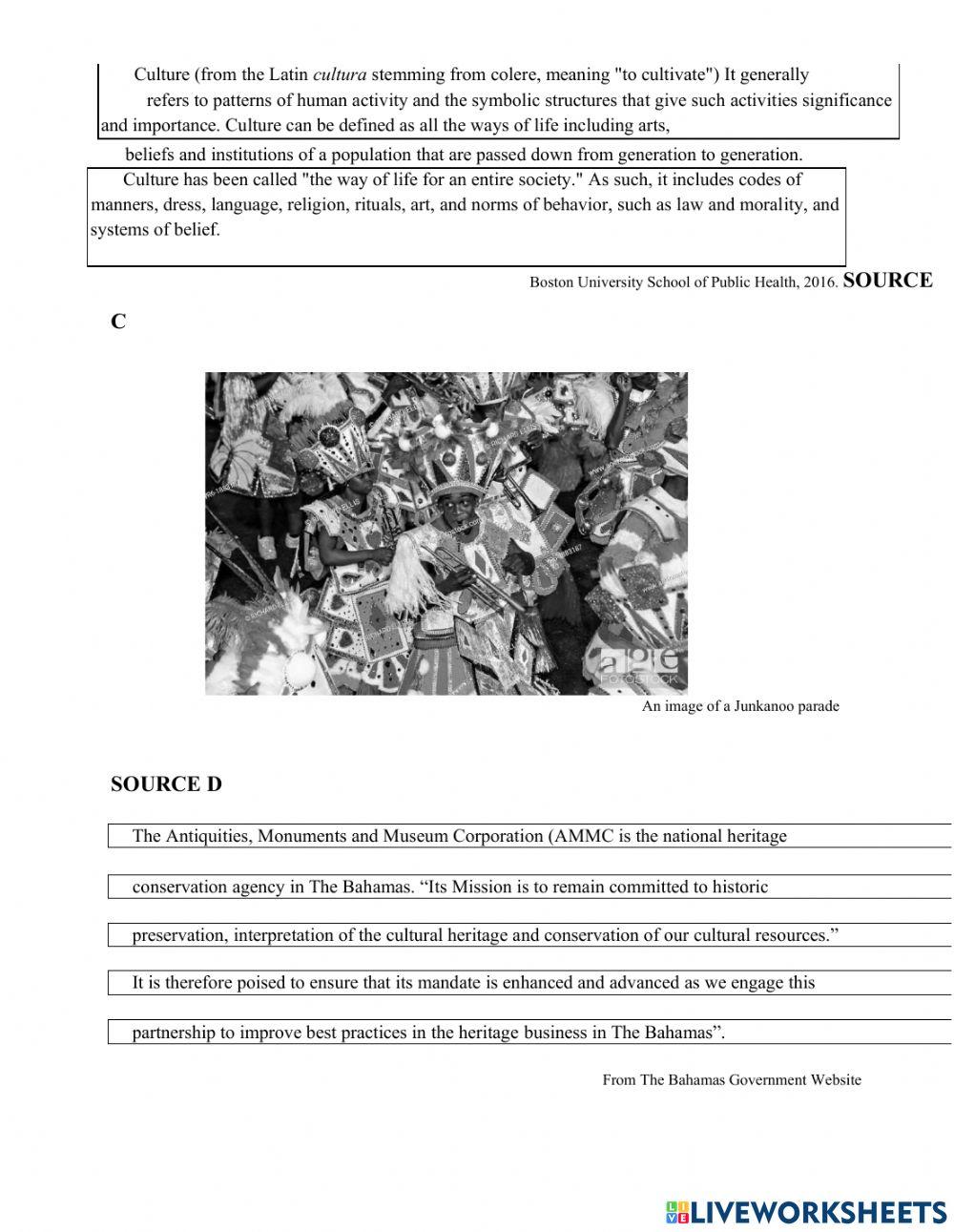 Social Studies BJC Coursework 2023 online exercise for | Live Worksheets