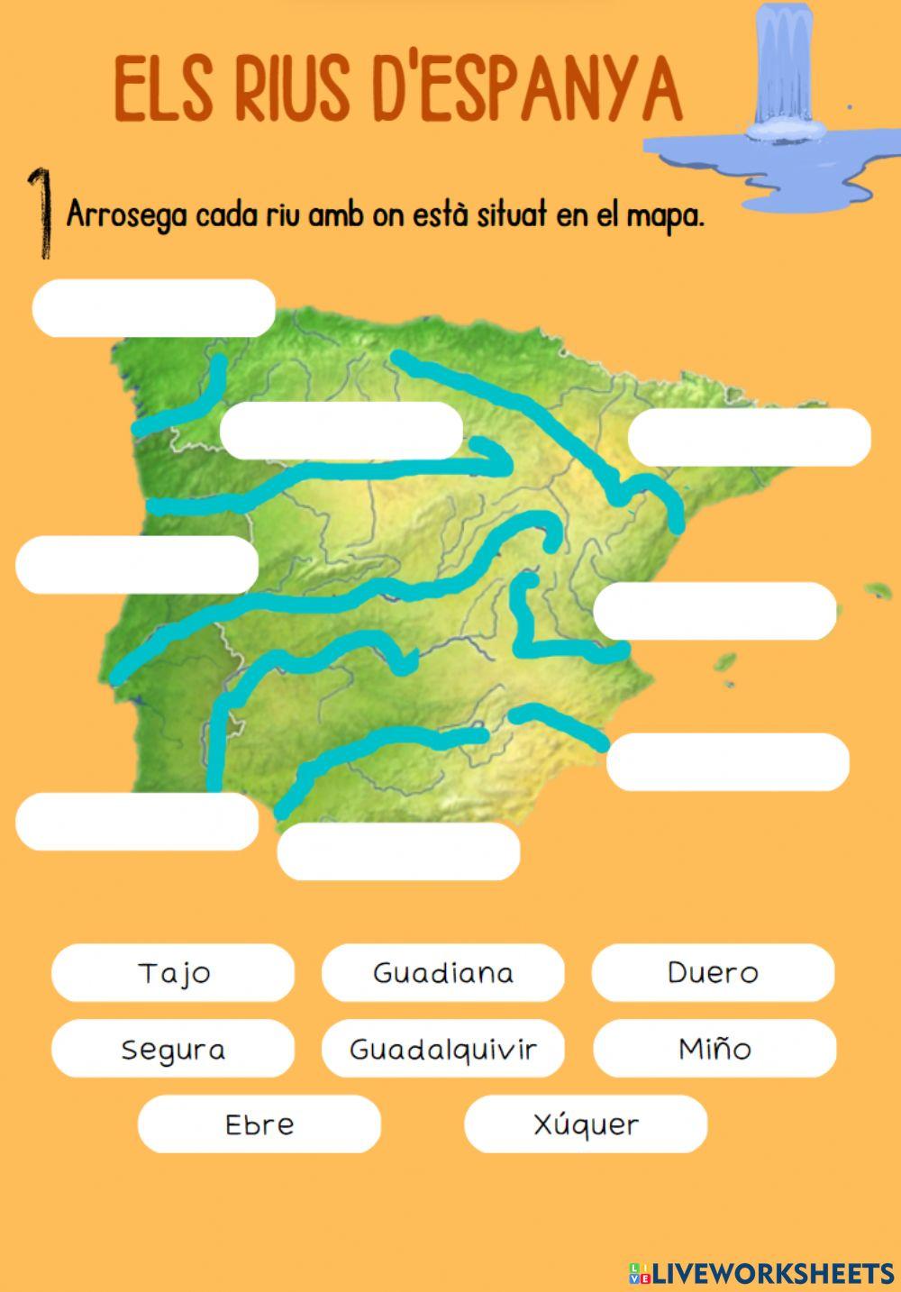 Els rius d'espa… | Free Interactive Worksheets | 2283242