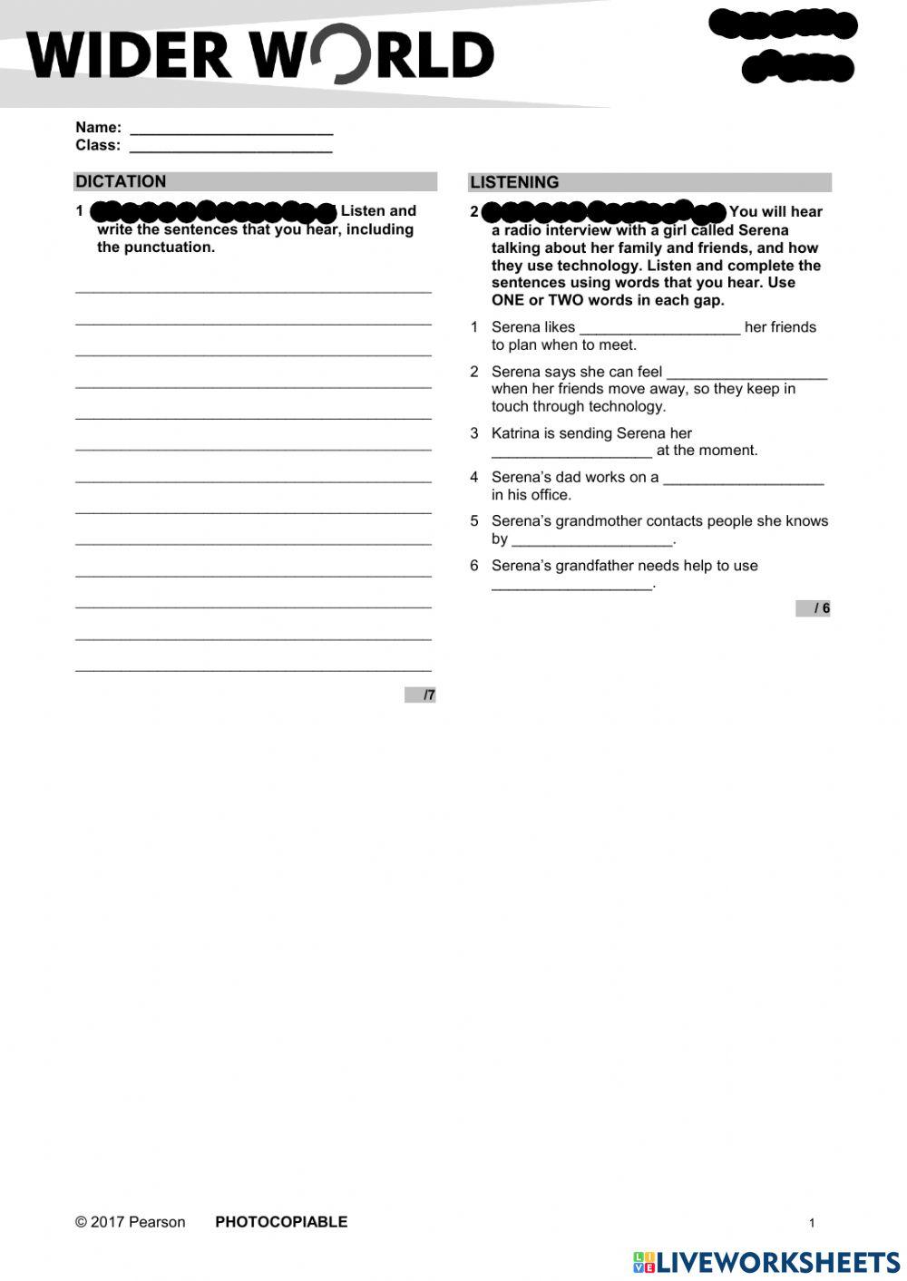 WW3. Unit 1. Revision. worksheet | Live Worksheets