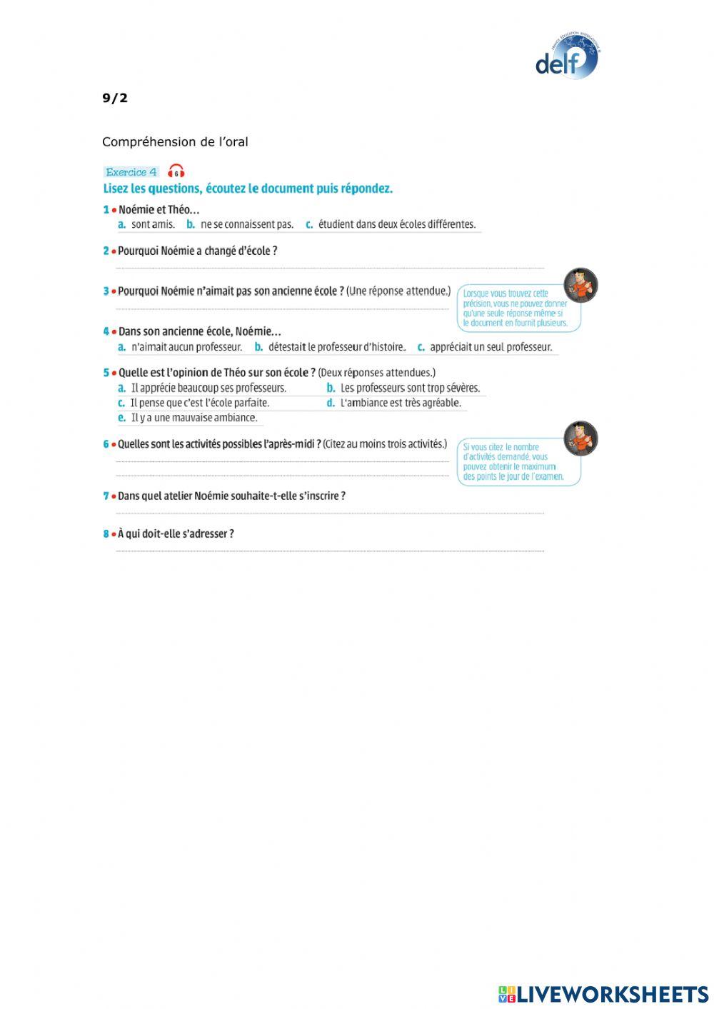 9-2-CO1 + CE2 online exercise for | Live Worksheets