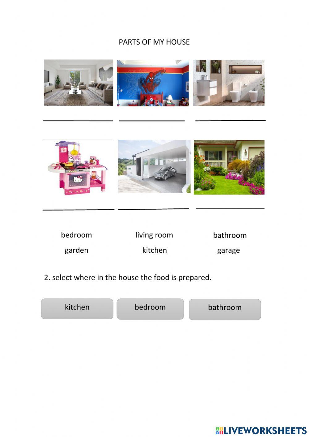 Parts of my house 0657 | jluna10 | Live Worksheets