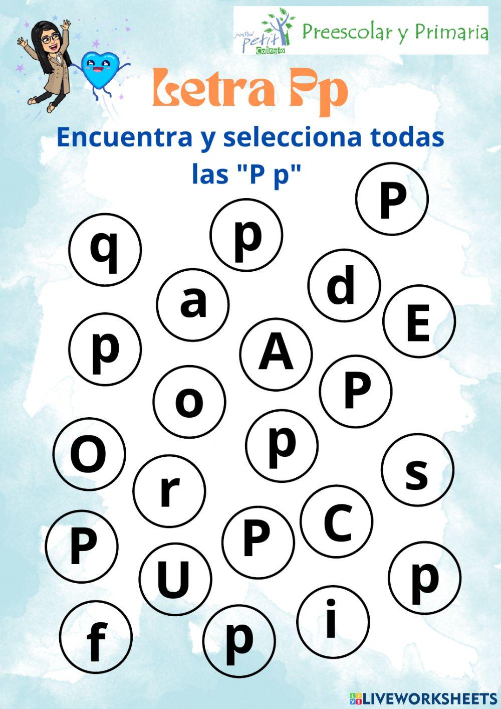 Letra Pp Interactive Worksheet Live Worksheets