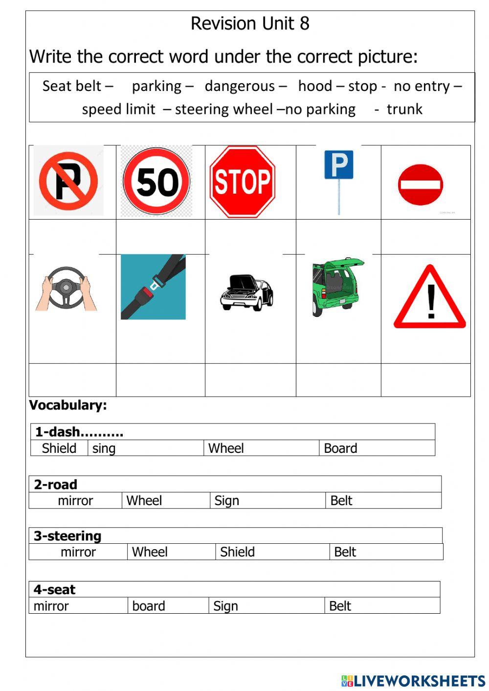 Revision Unit 8 online exercise for | Live Worksheets