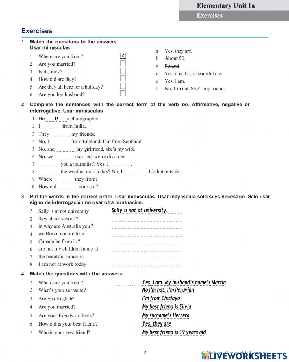 BASIC 1 PRACTICE 1 online exercise for | Live Worksheets