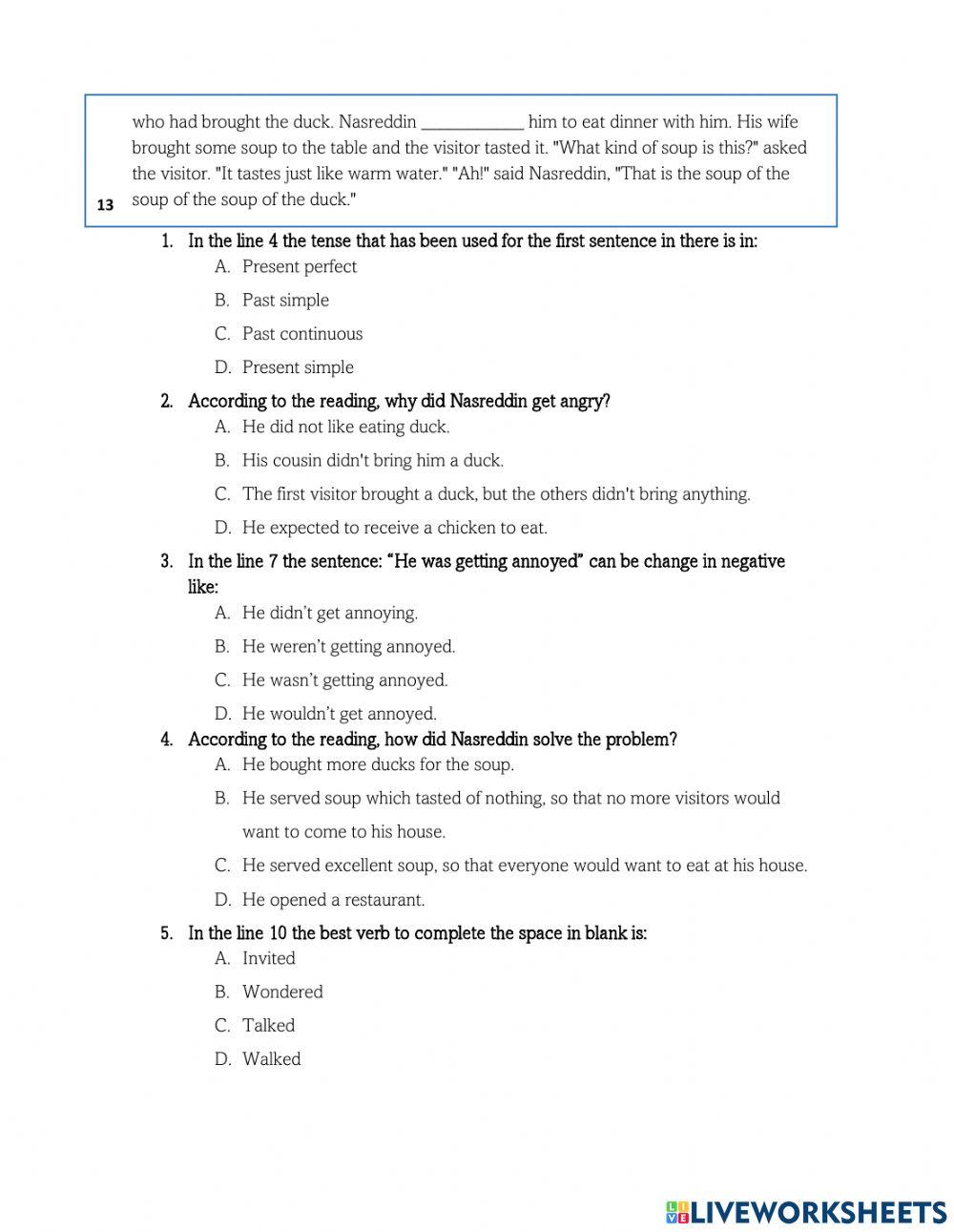 ENGLISH TEST-10TH YEAR HIGH SCHOOL-PROJECT SOCIAL HOURS