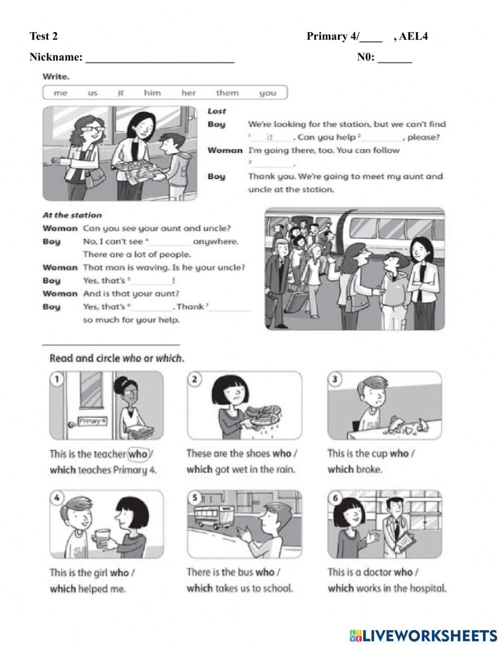 P4 Test 2 online exercise for | Live Worksheets