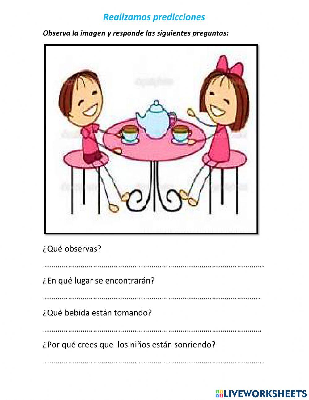 Realizamos predicciones worksheet | Live Worksheets