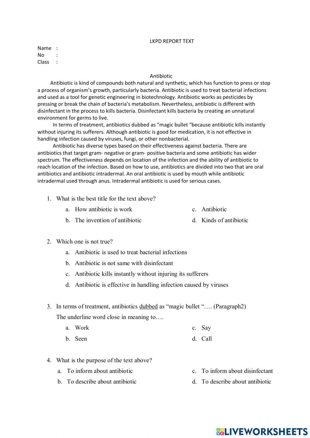 Report text and passive voice 2293621 | Walijah | Live