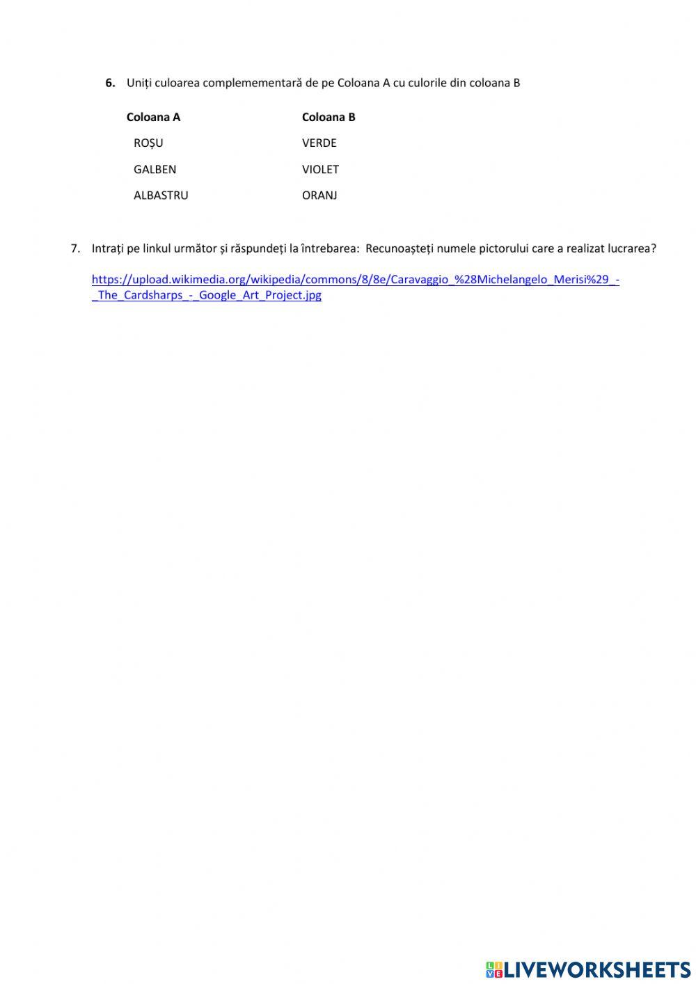 Fisa compozitie statica worksheet | Live Worksheets