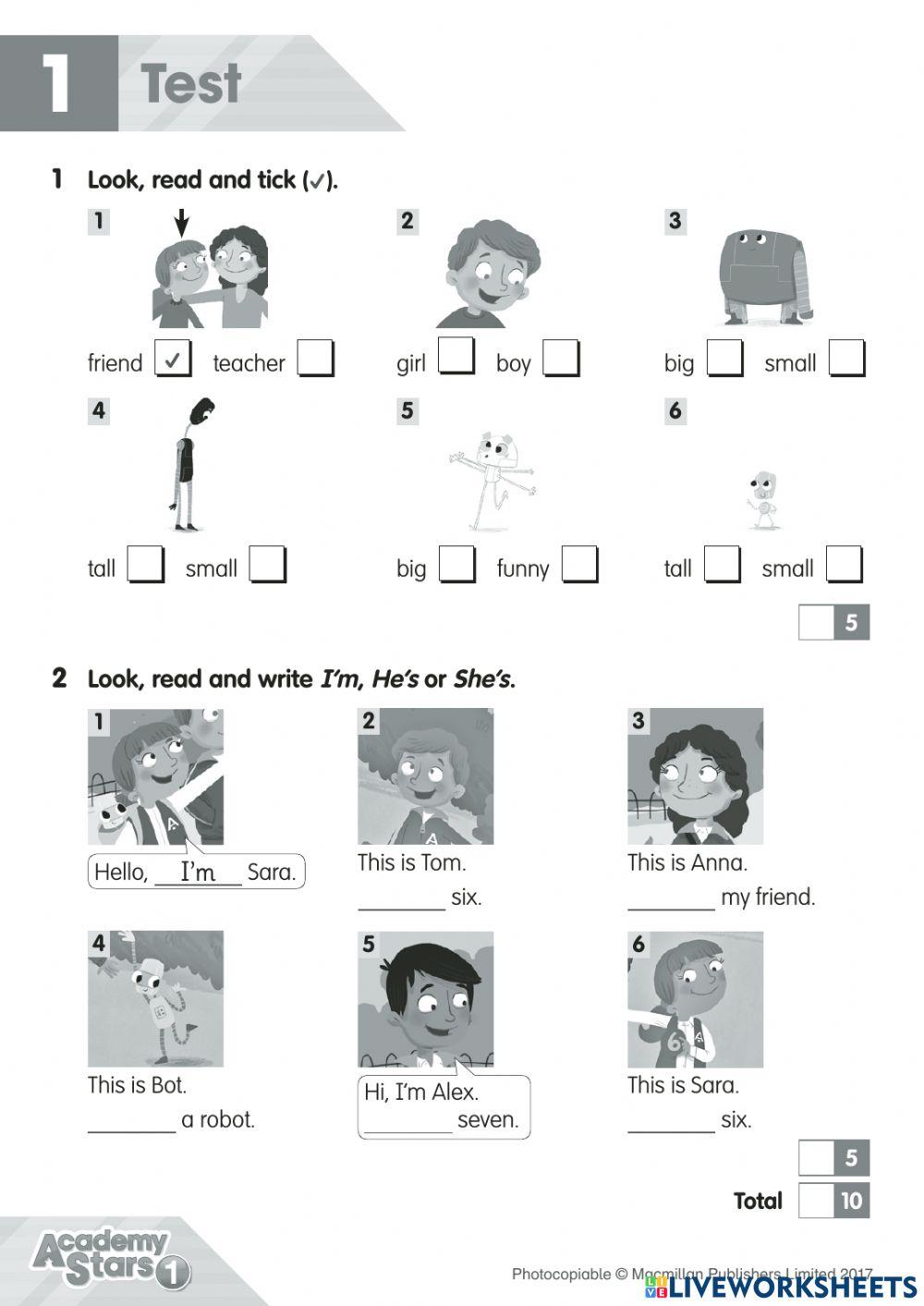 Academy Stars 1… | Free Interactive Worksheets | 2552739
