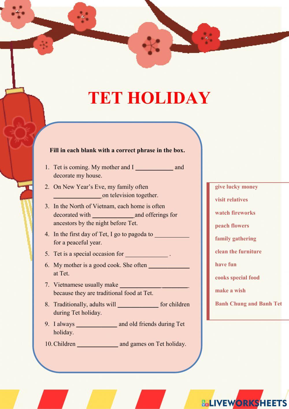 2304779 | Tet Holiday | BenyaDinh | LiveWorksheets