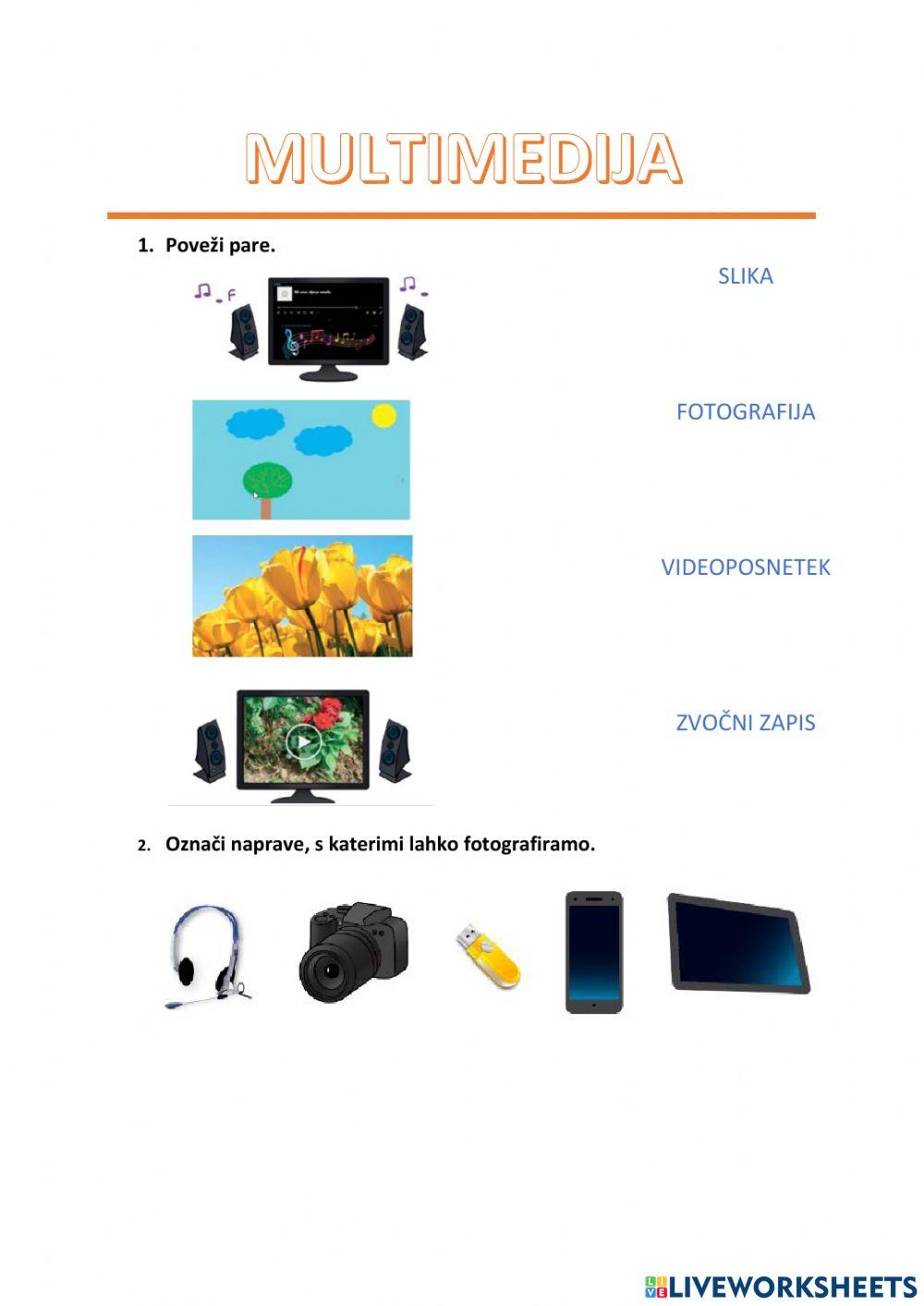MULTIMEDIJA 0151 | Alenka Pevec | Live Worksheets