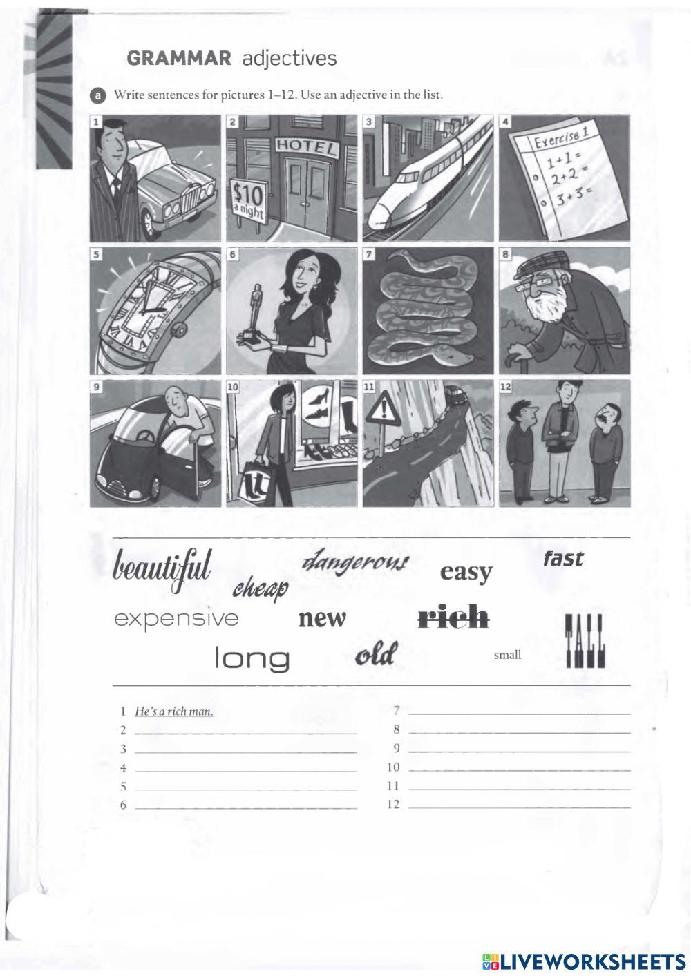 Adjective order | Free Interactive Worksheets | 2306042