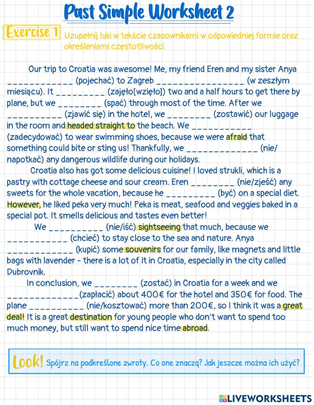 Past Simple theory + exercises worksheet | Live Worksheets