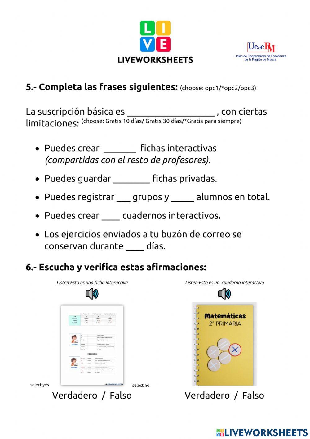 Ficha-LiveWorkSheets-3 interactive worksheet | Live Worksheets