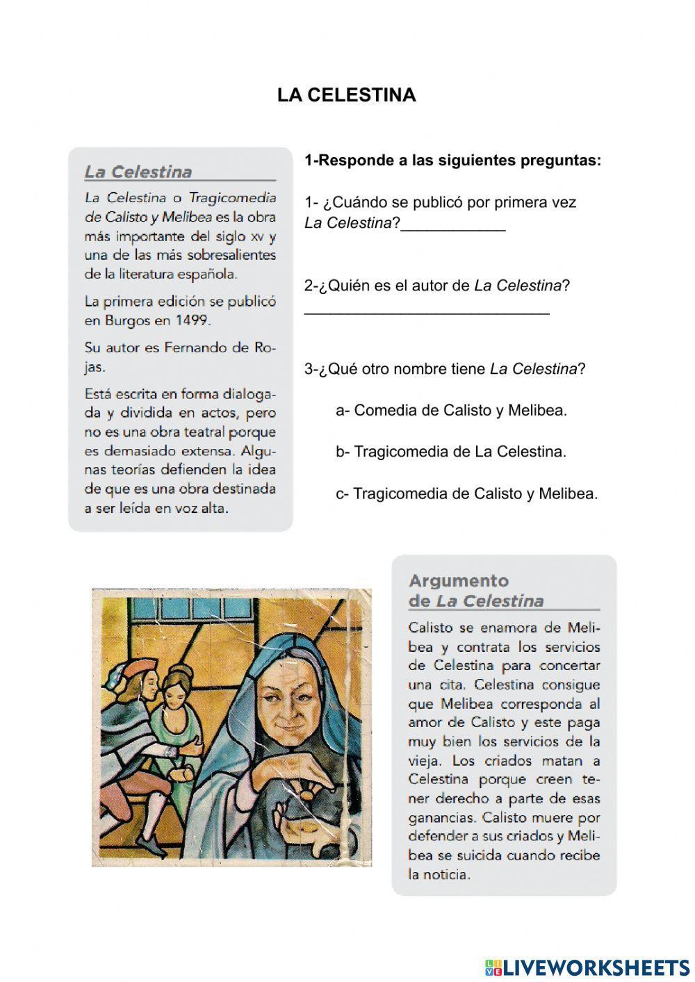 La Celestina | Free Interactive Worksheets | 2306461