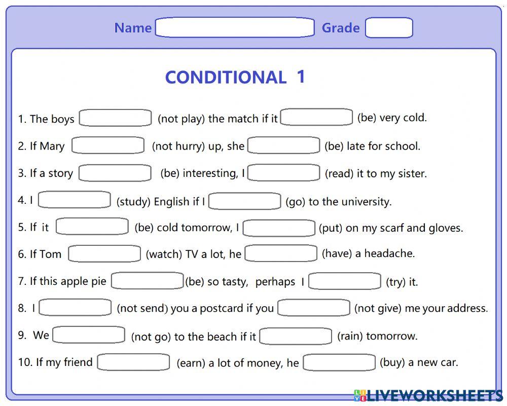 Conditional 1 | Free Interactive Worksheets | 2306552