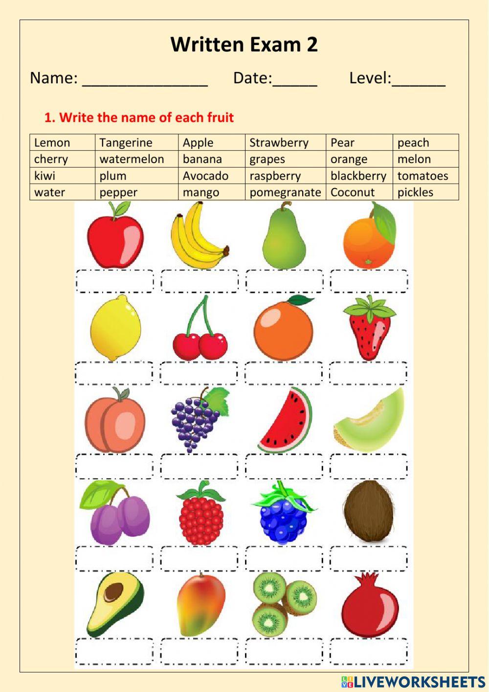 Written Exam 2 worksheet | Live Worksheets