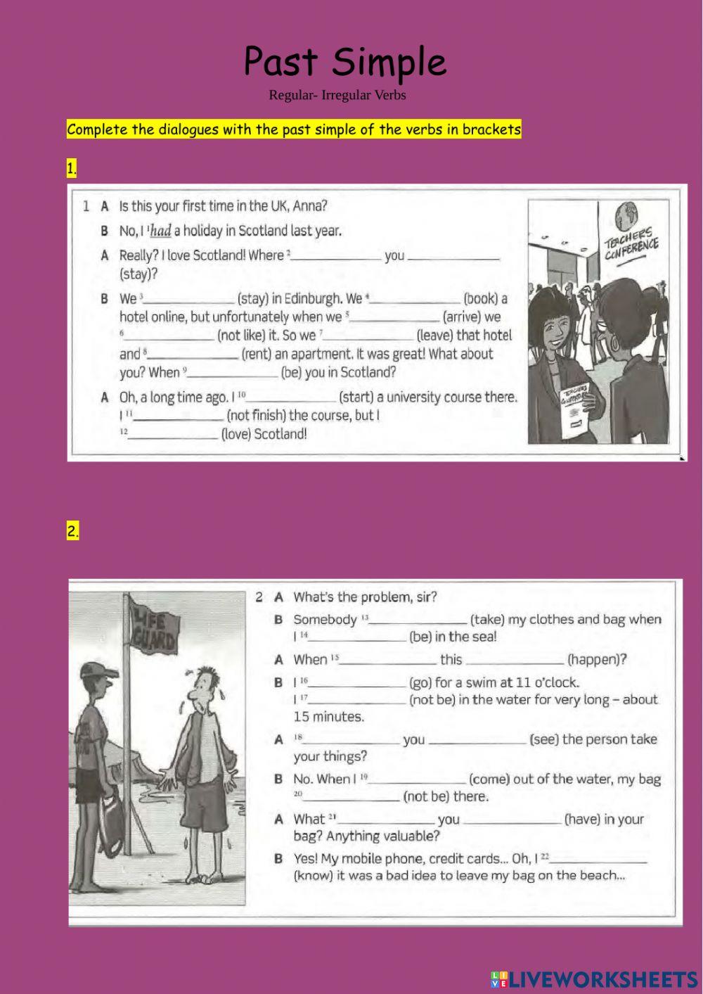 Past simple online exercise for 9 | Live Worksheets