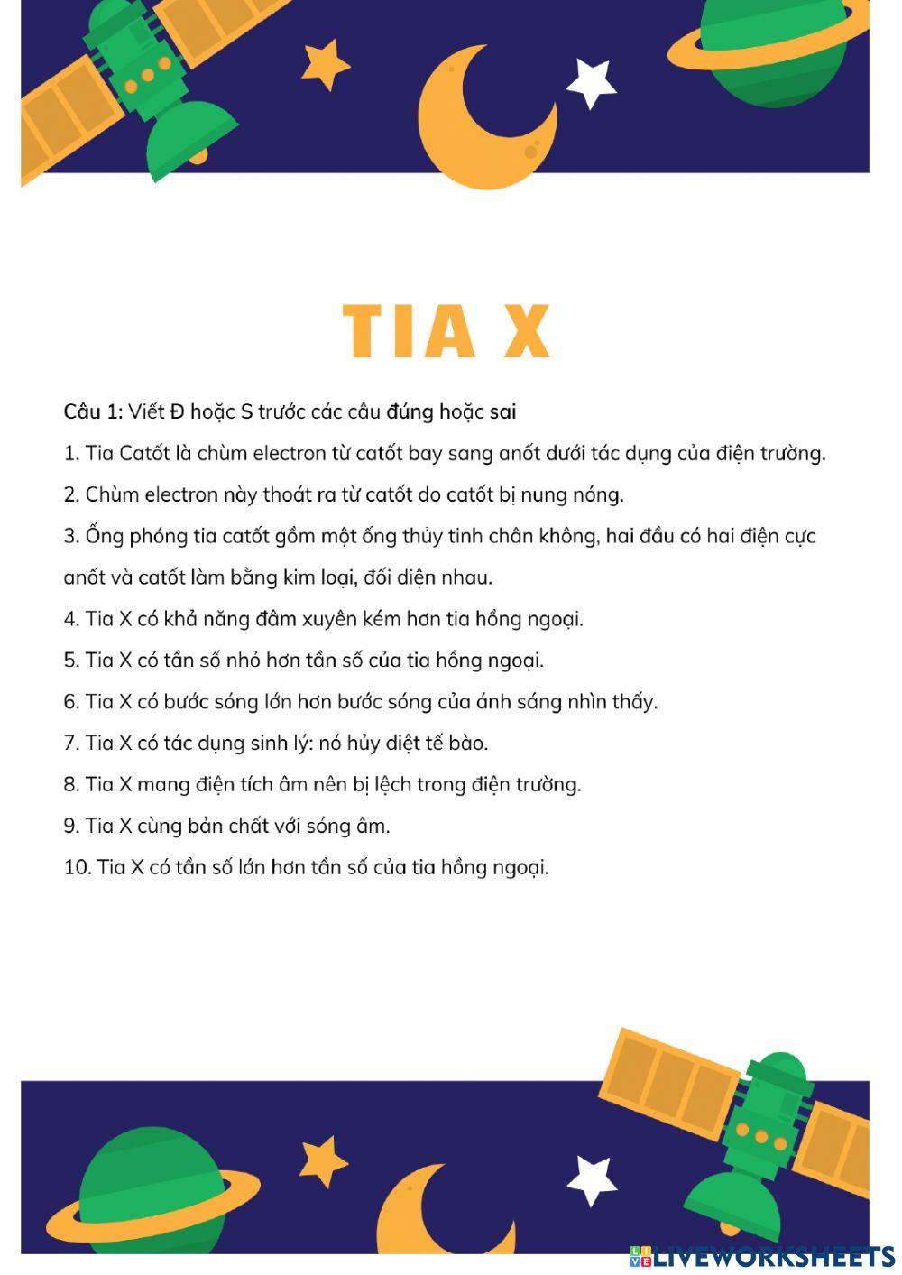 Tia x worksheet | Live Worksheets
