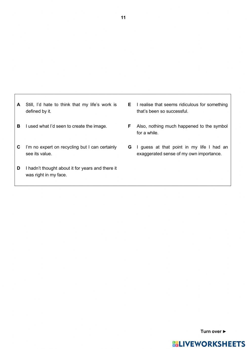 FCE Reading | Free Interactive Worksheets | 2315278