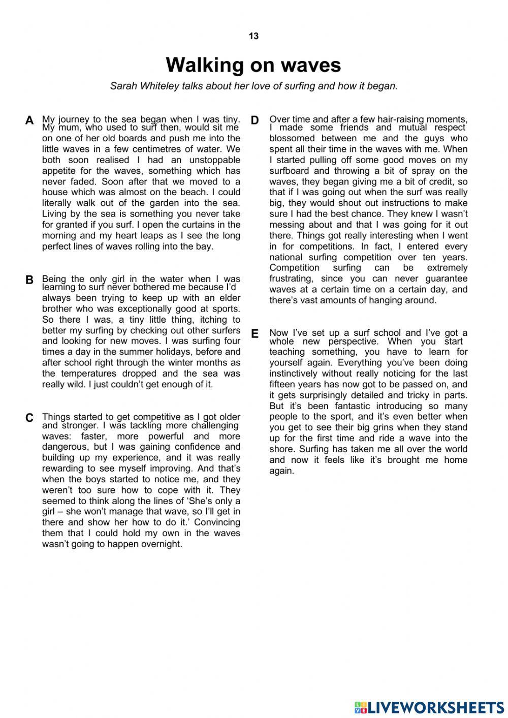 FCE Reading | Free Interactive Worksheets | 2315278