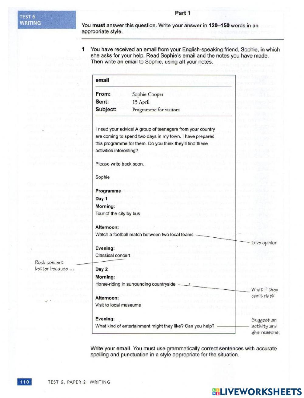 FCE WRITING MOCK TEST 1 2561757 | aceperu | Live