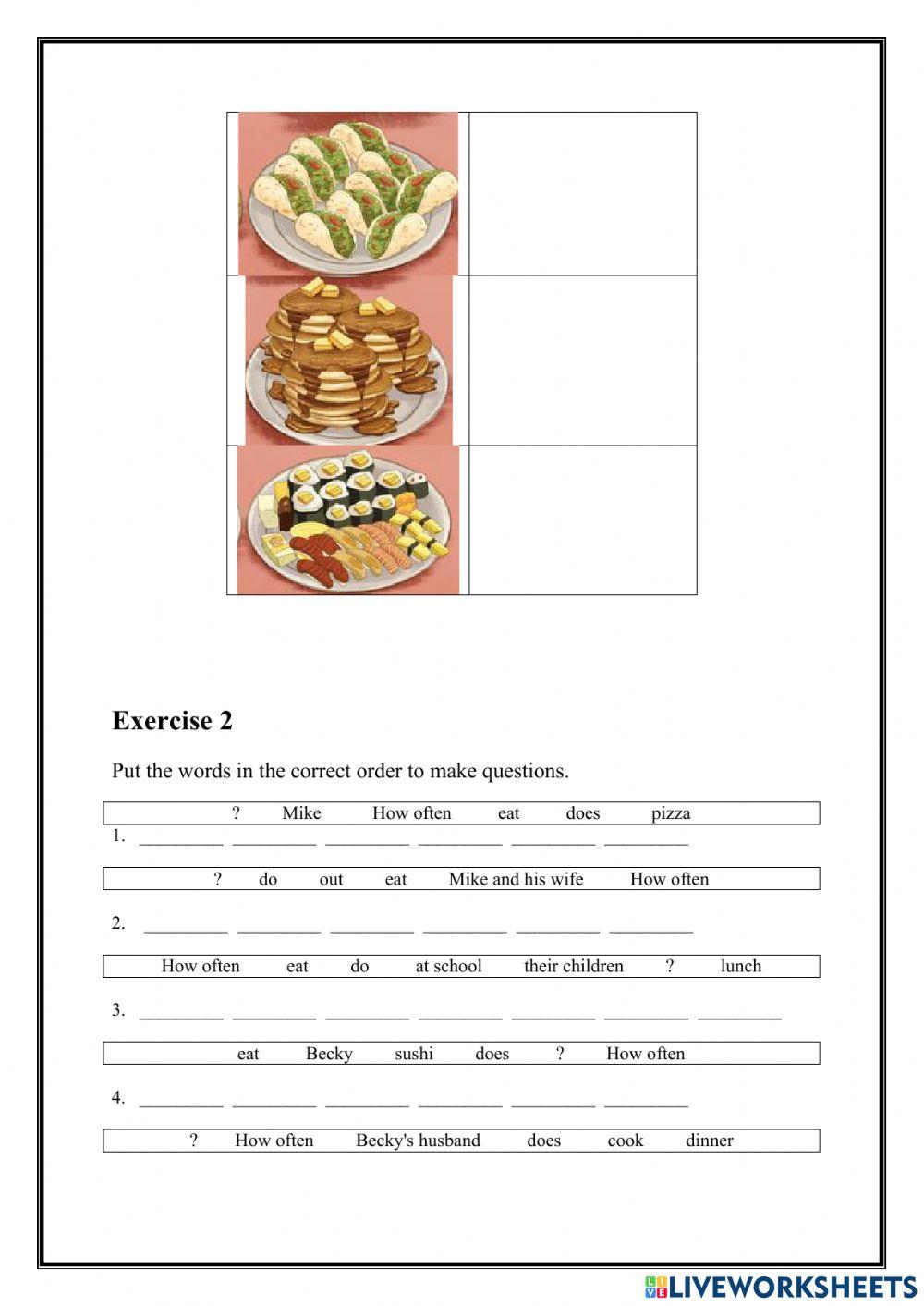 ASSIGNMENT 7 - HOW OFTEN ...? online exercise for | Live Worksheets
