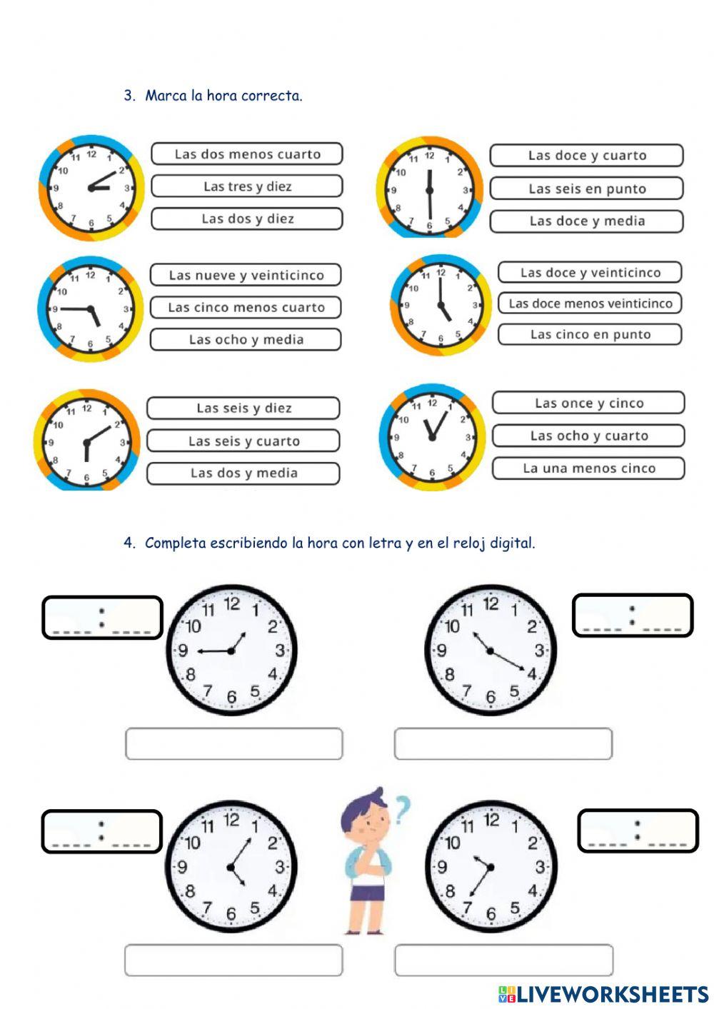 Reloj analógico… | Free Interactive Worksheets | 2315932