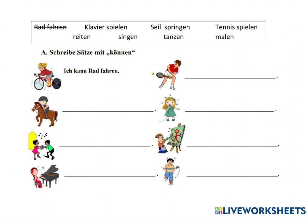 Ich kann worksheet | Live Worksheets